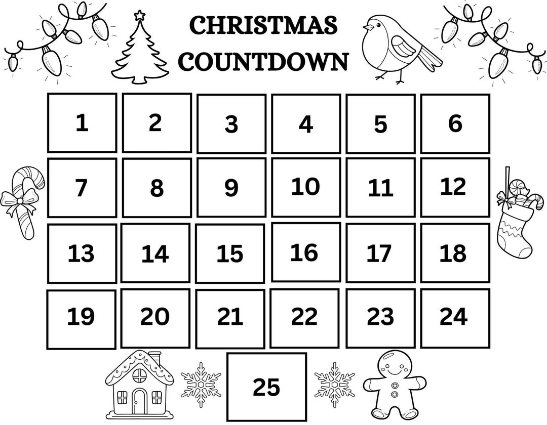 Children's Christmas Countdown Printable - Etsy