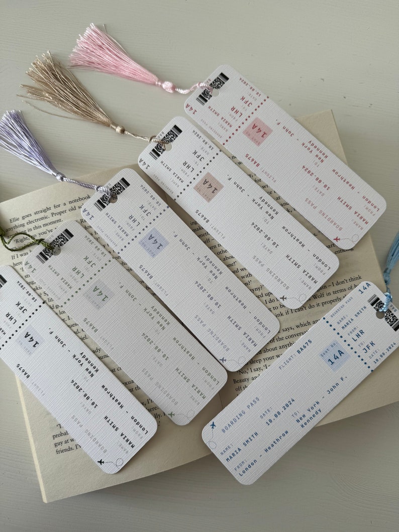 Boarding Pass Bookmark - Etsy