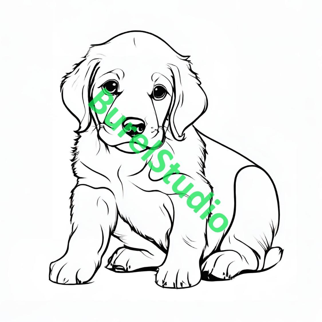 Dog Coloring Pages, Kid's Cute Puppy Coloring Sheets, Printable ...