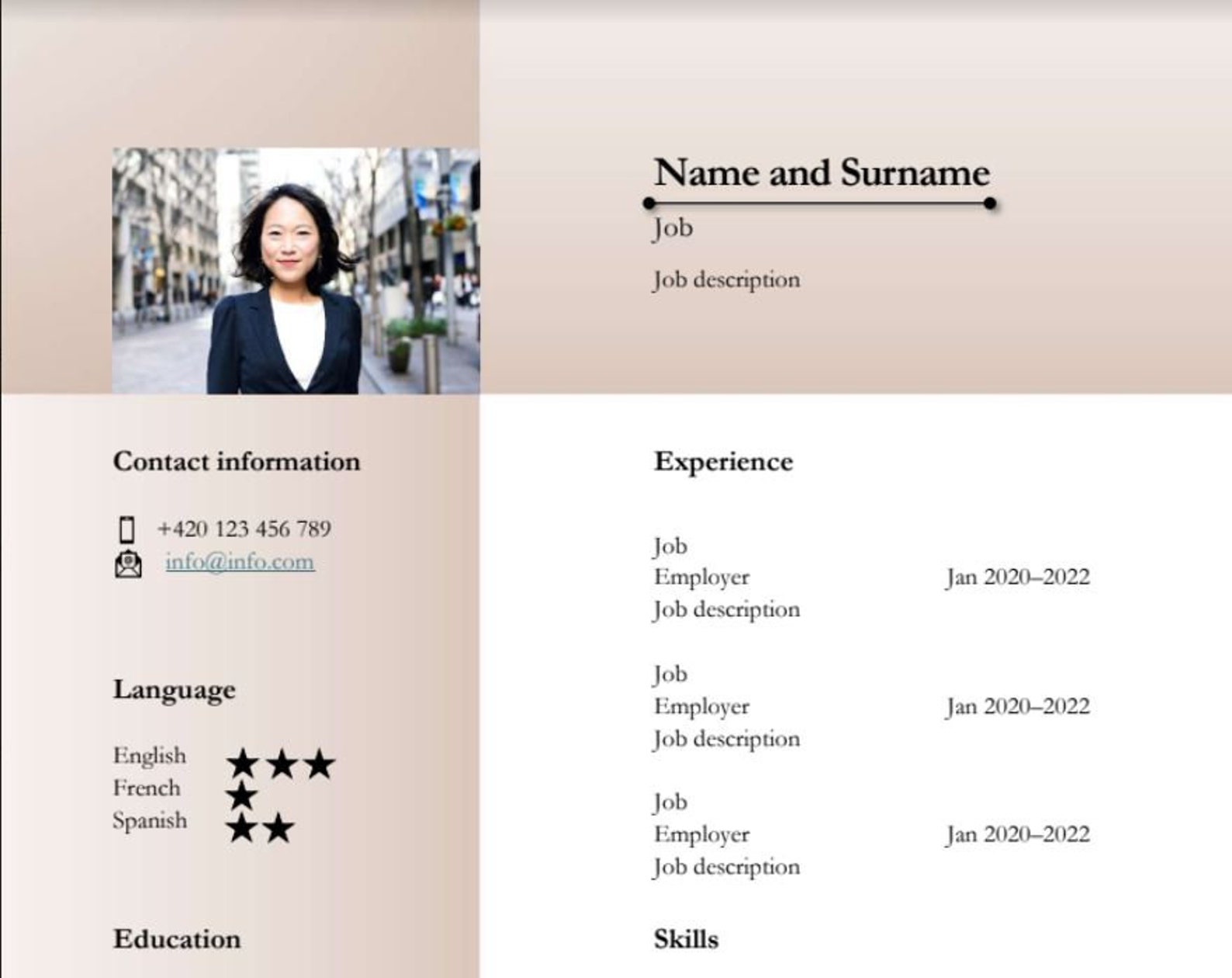 Resume Template Word With Photo, Profesional Teplate, Google Docs ...