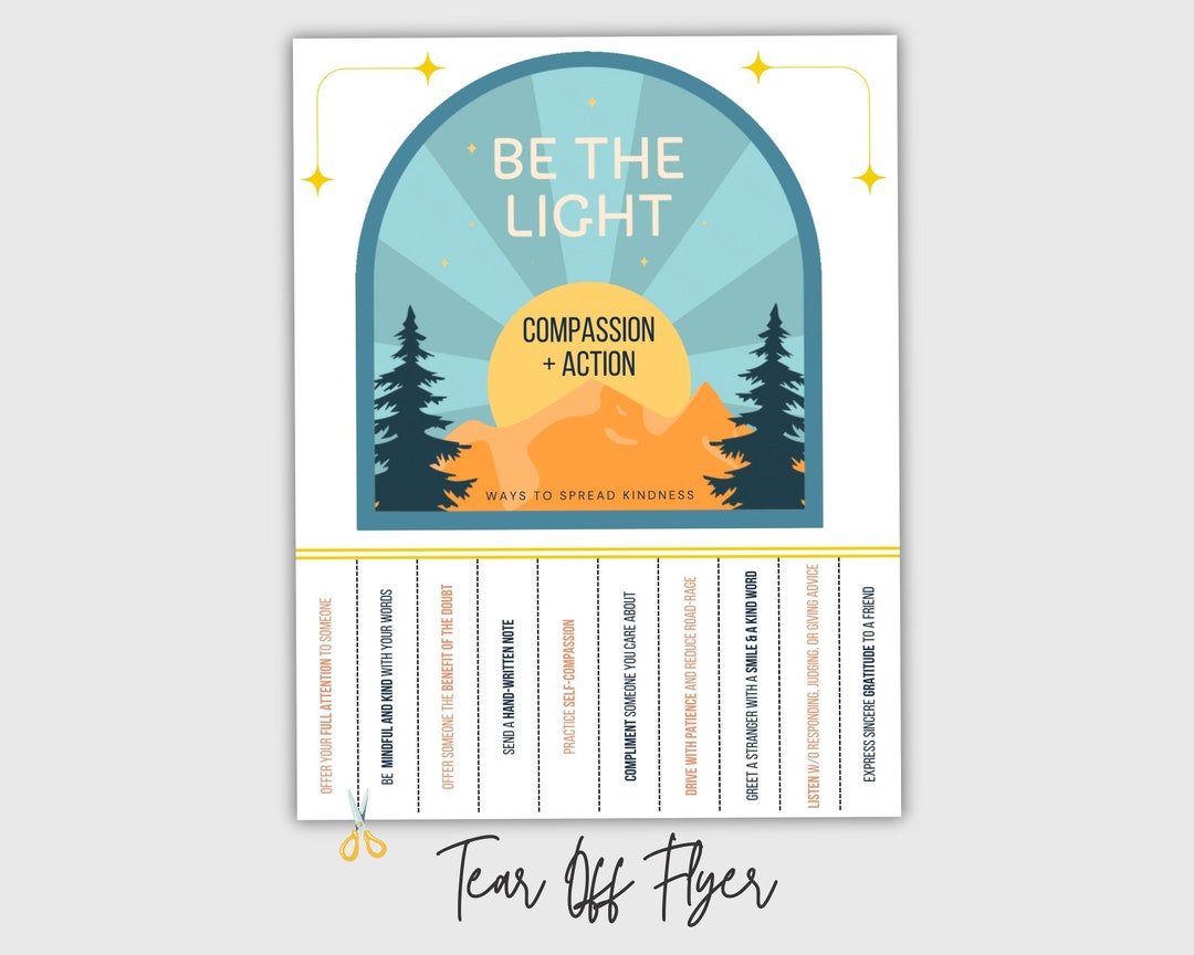 Spread Kindness | Show Compassion Tear off Flyer | Office or School ...