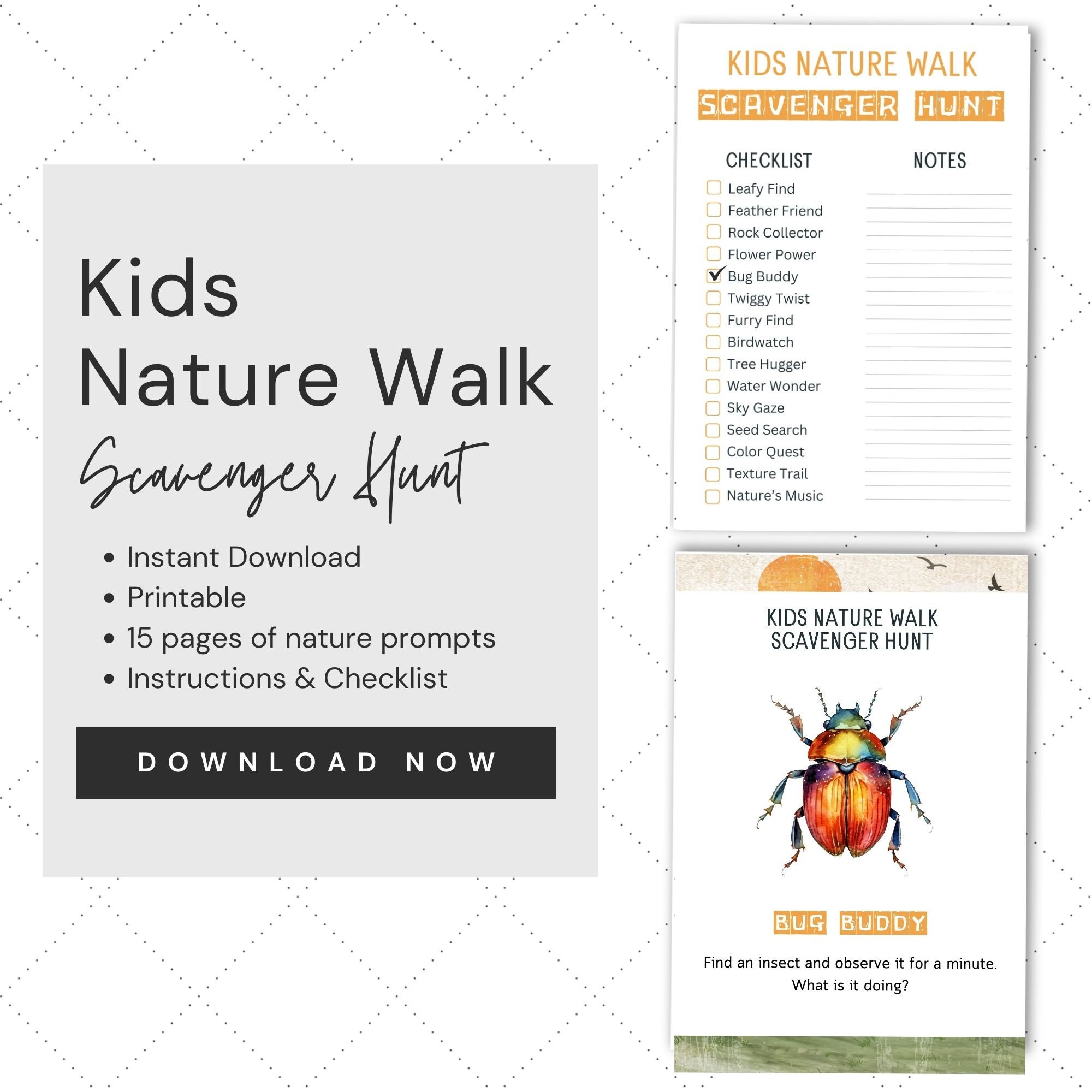 Kid's Scavenger Hunt | Nature Walk | Earth Day Activity | Outdoor Games ...