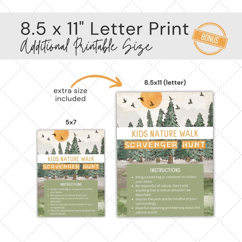 Kid's Scavenger Hunt | Nature Walk | Earth Day Activity | Outdoor Games ...