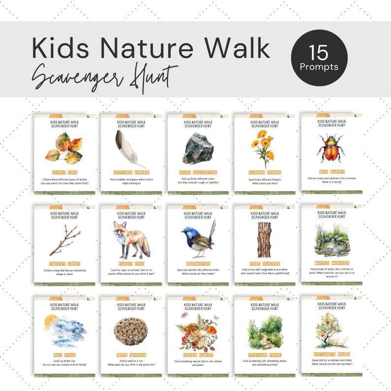 Kid's Scavenger Hunt | Nature Walk | Earth Day Activity | Outdoor Games ...