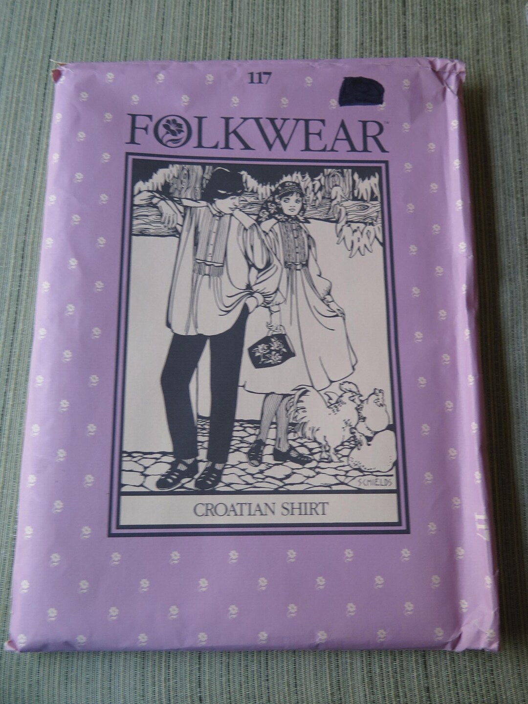 Vintage FOLKWEAR 117 Sewing Pattern Crotian Shirt Unisex Sizes XS to XL ...