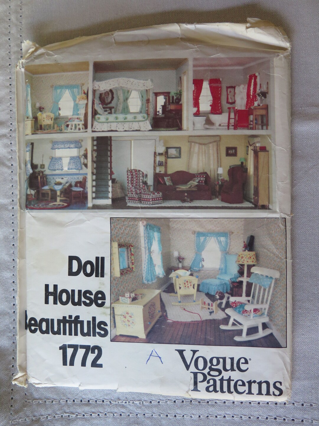 Vintage Vogue 1772 Doll House Furniture Sewing Pattern One Size UNCUT ...