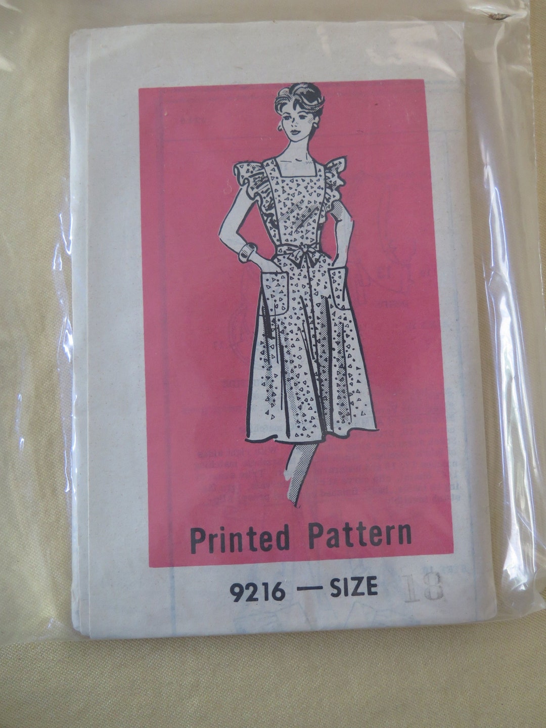 Vintage 60s Ladies Back Wrap Dress Mail Order Printed Pattern 9216 ...