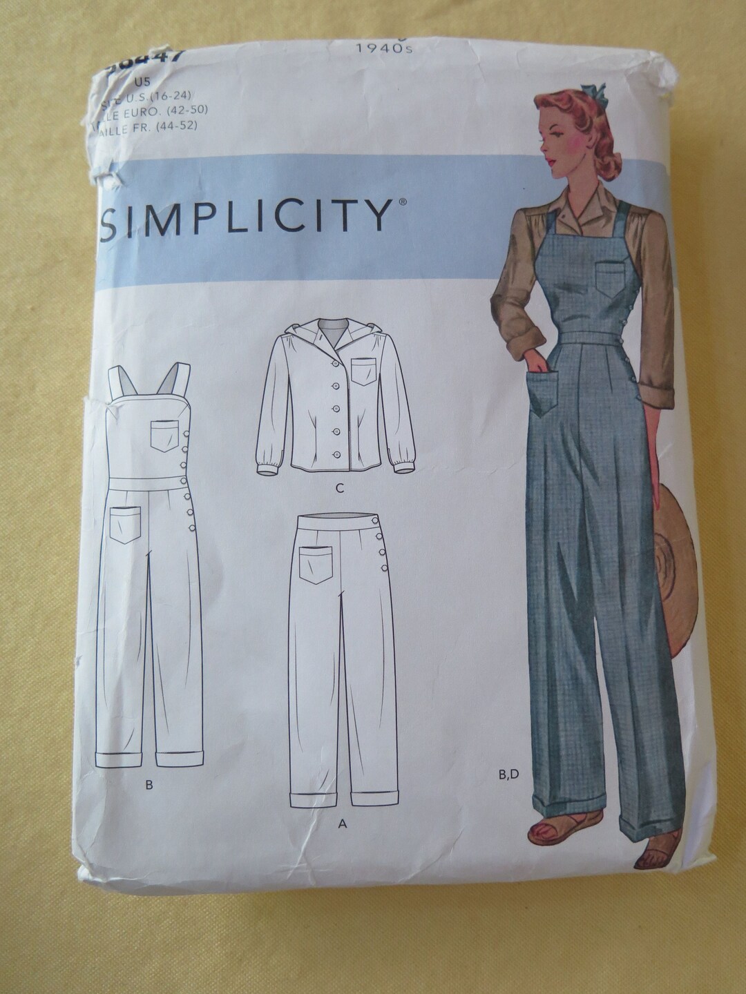 Simplicity S8447 Vintage 1940s 1940s Rosie the Riveter Inspired ...
