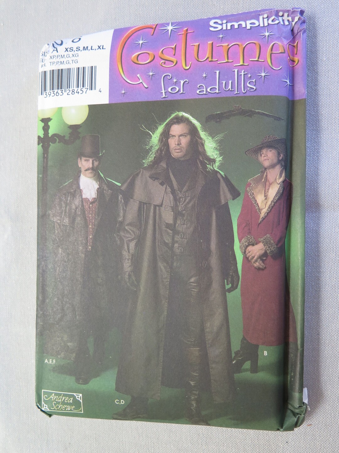Simplicity 4916 Mens Cloak Van Helsing Coat Costume Sewing Pattern All ...
