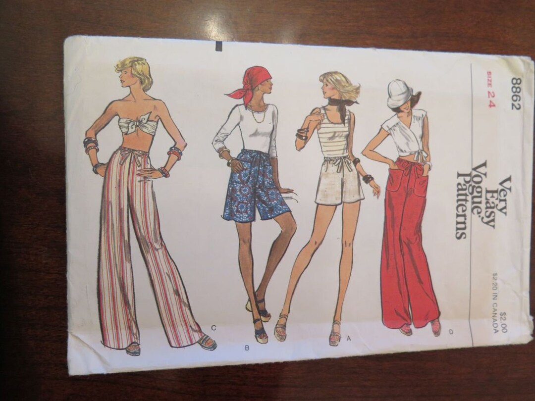 Vintage VOGUE 8862 Misses Pants or Shorts Size 24 - Etsy