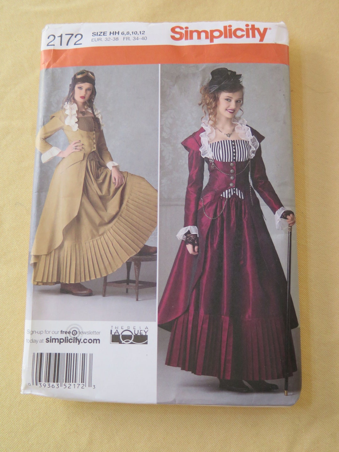 Simplicity 2172 Steampunk Costume Sewing Pattern Theresa Laquey ...