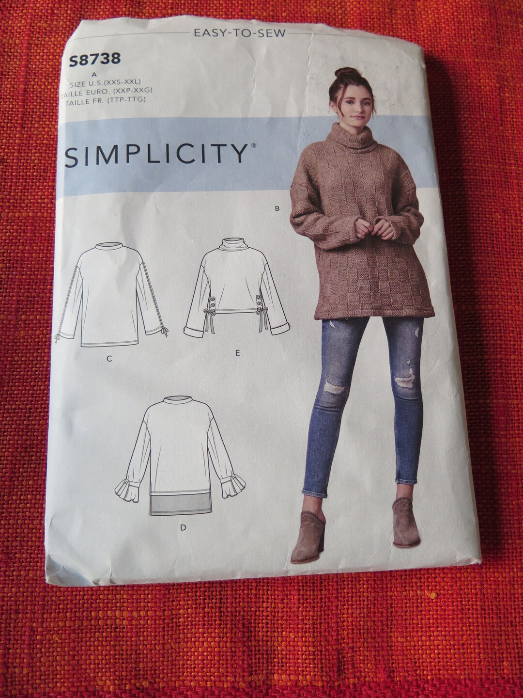 Simplicity S8738 Misses Knit Mini Dress Tunic or Top Sewing Pattern ...