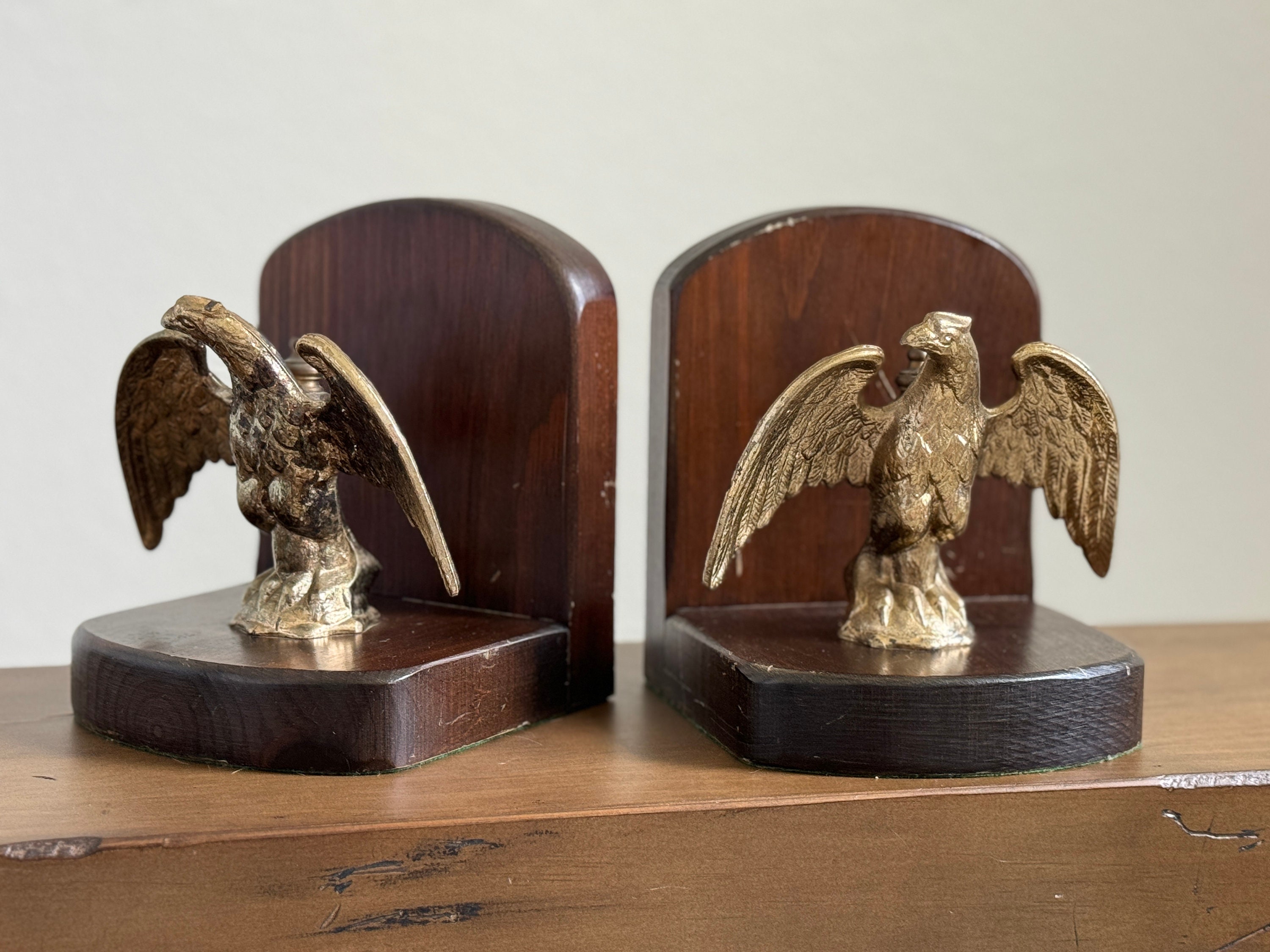 Vintage Bald Eagle Bookends Pair - Etsy