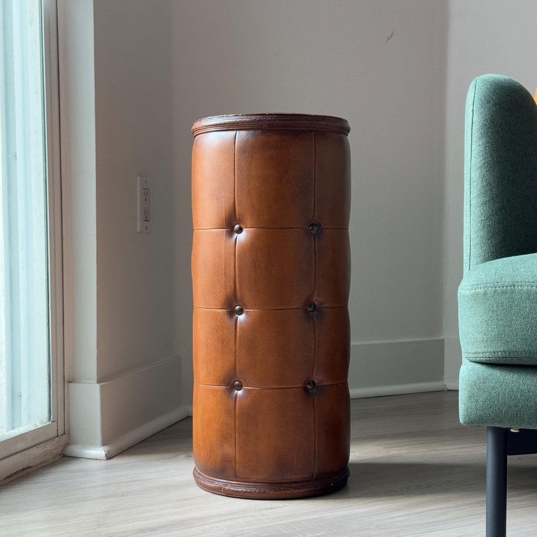 1950s Italian Tufted Leather Umbrella Holder or Stand - Etsy