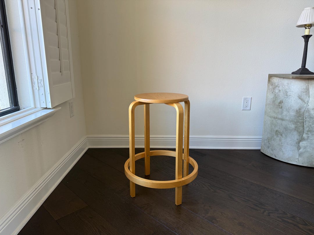 Vintage Wooden Scandinavian Style Stool, Solid Wood - Etsy