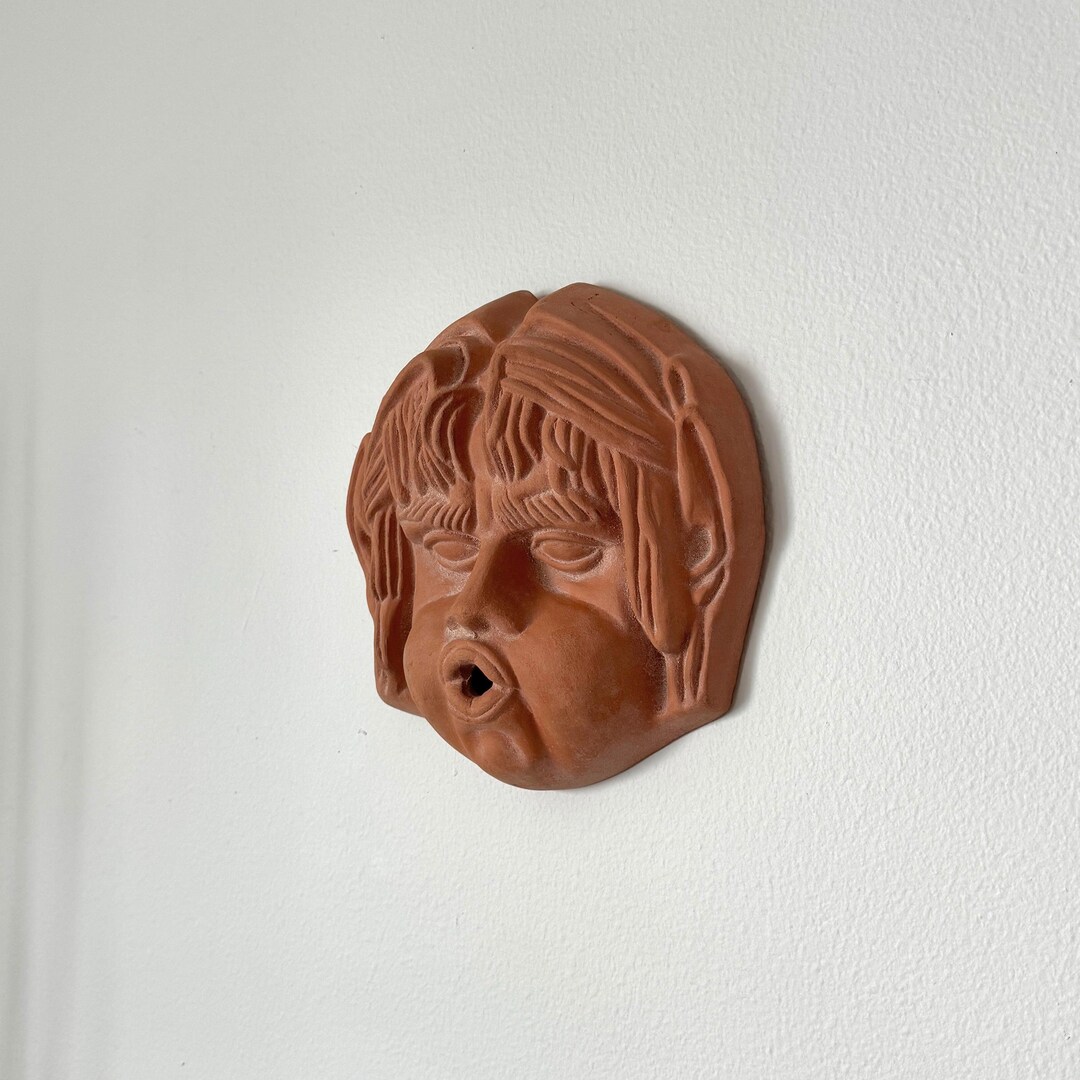 Vintage Italian Terracotta Mask Handcrafted Wall Hanging Sculpture - Etsy