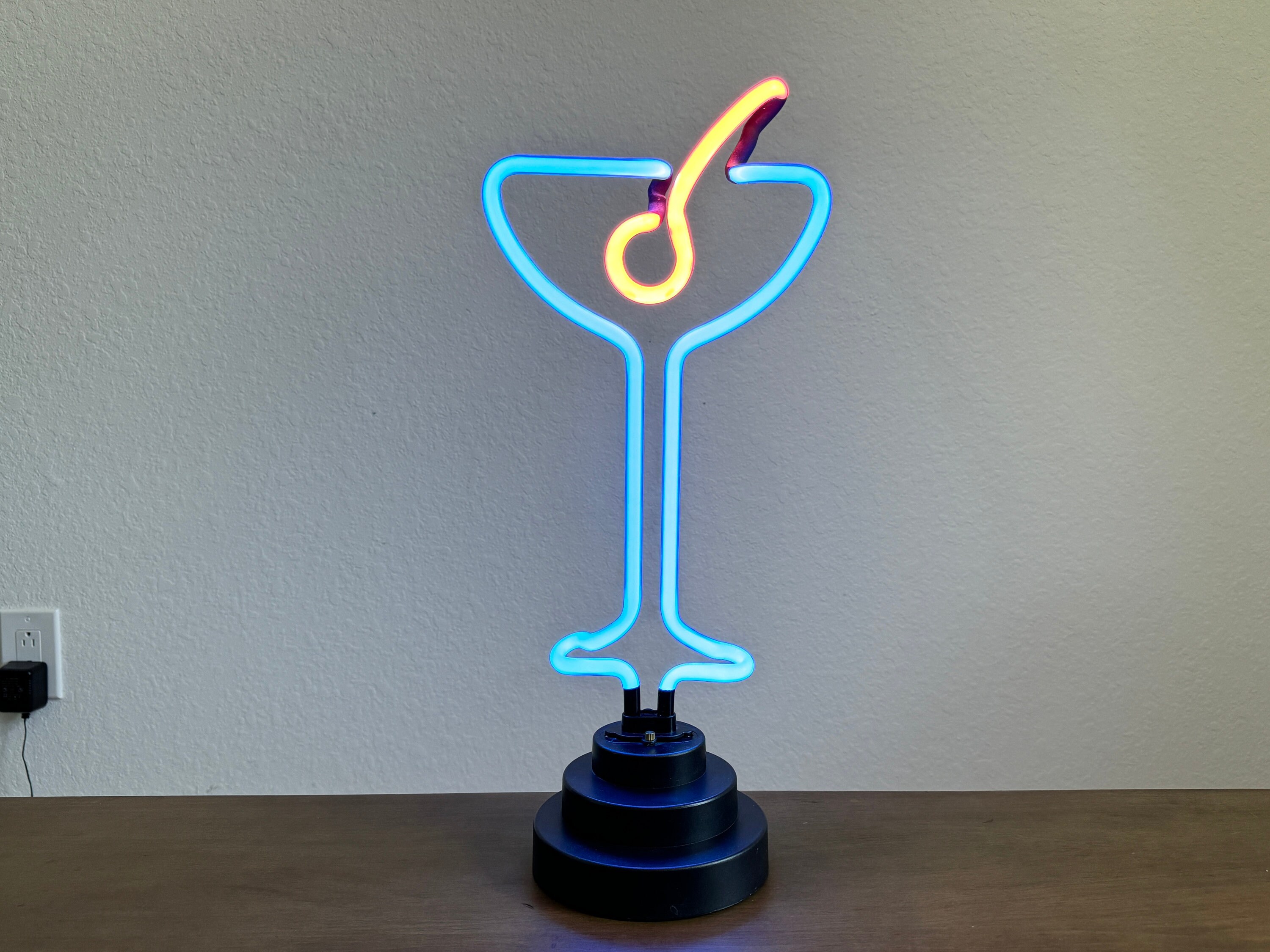 Vintage Martini Glass Neon Lamp Neonetics Blue and Pink Cocktail Sign ...