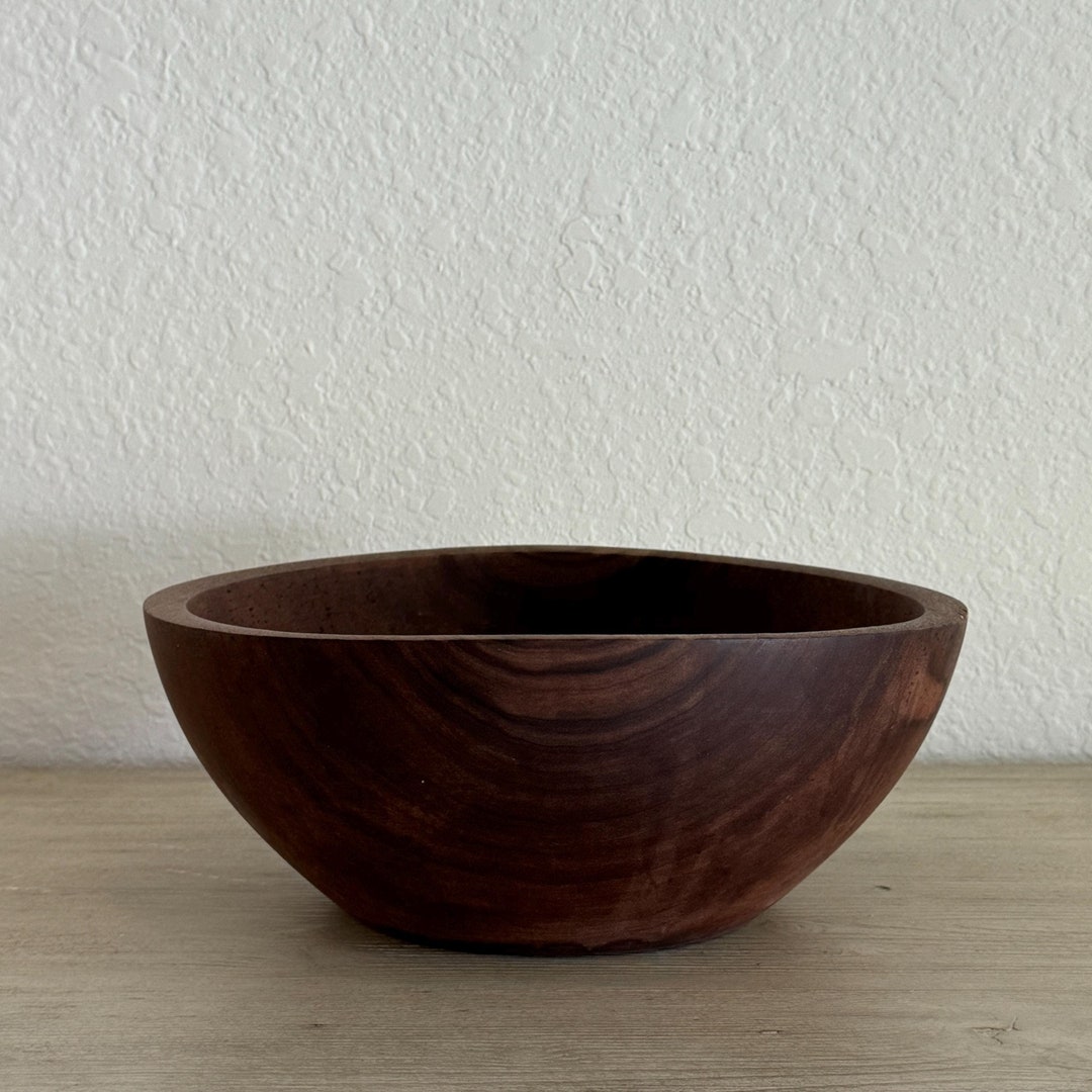 Vintage Black Walnut Wood Bowl - Etsy