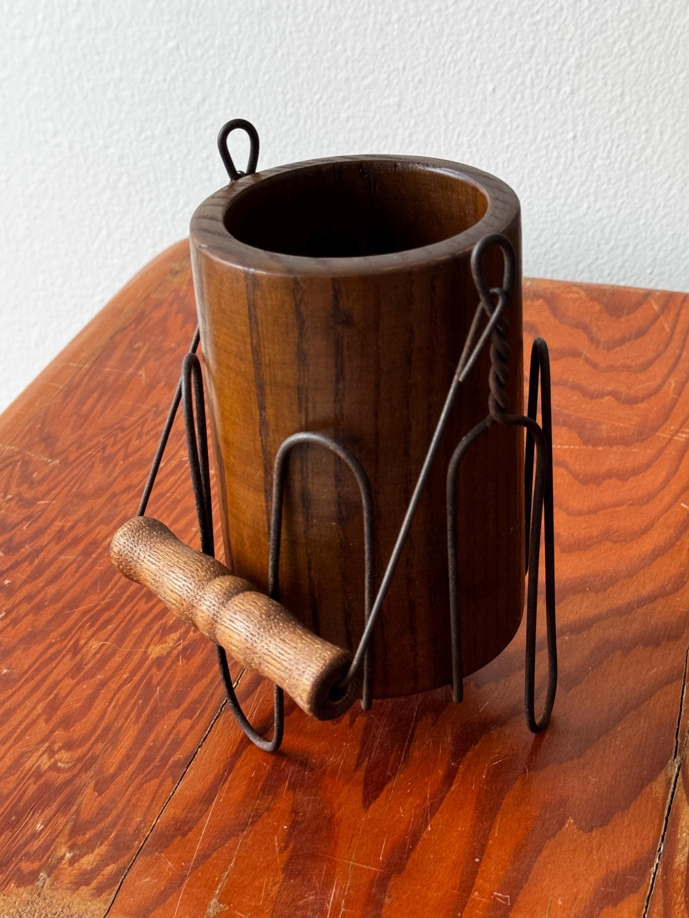 Antique Wooden Utensil Cup With Wire Jar Lifter With – 1920s Farmhouse ...
