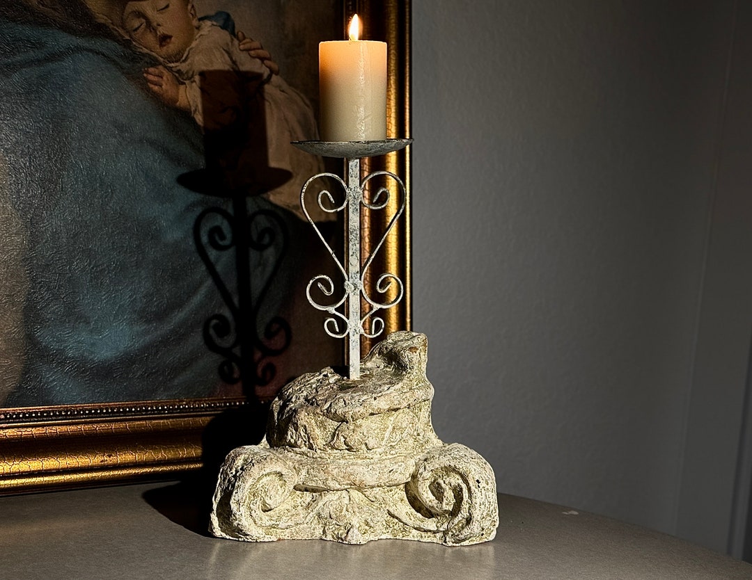 Vintage Concrete Column Candle Holder for Pillar Candle - Etsy