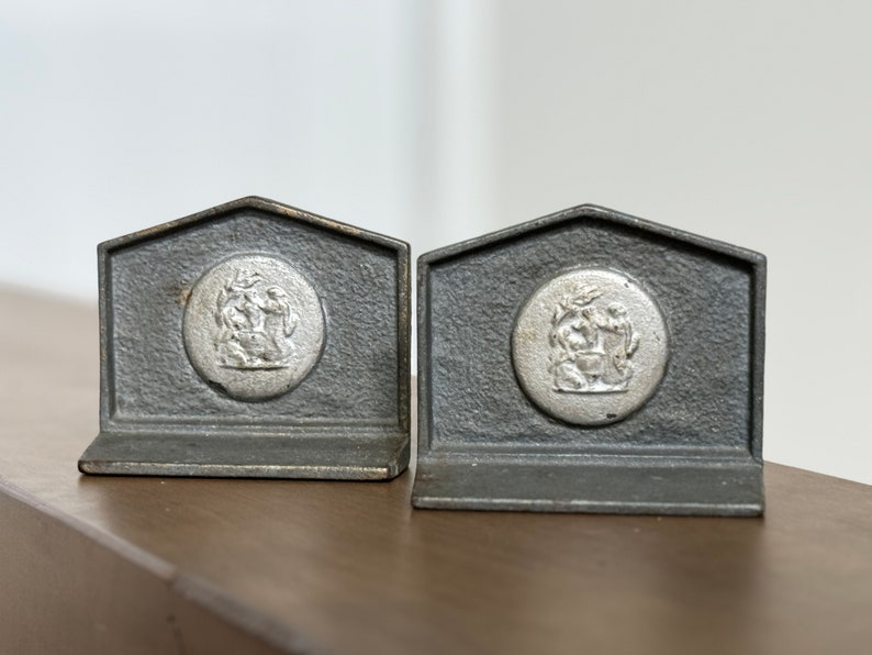 Antique Metal Bookends With Intricate Detailing and Old World Design - Etsy