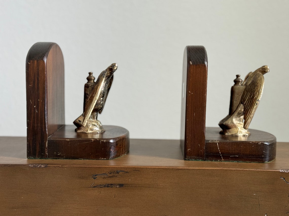 Vintage Bald Eagle Bookends Pair - Etsy