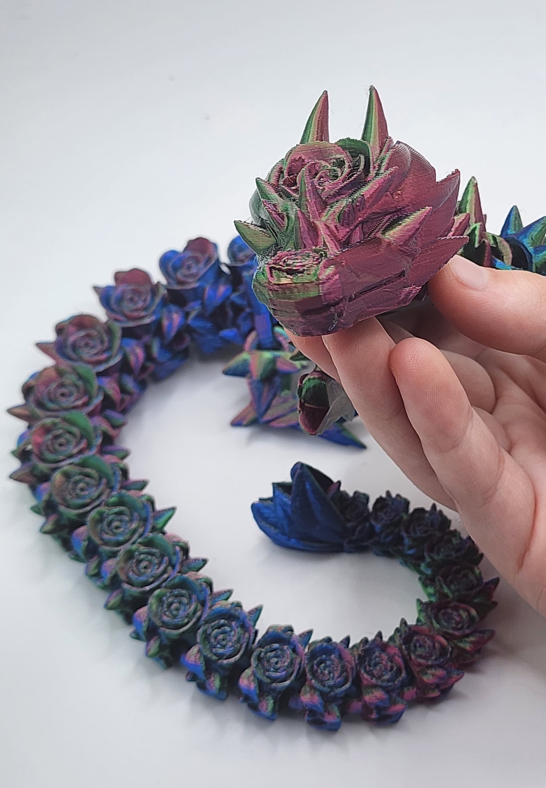 18 3D Printed Articulated Rose Dragon Fidget Toy Home Decor Gift - Etsy