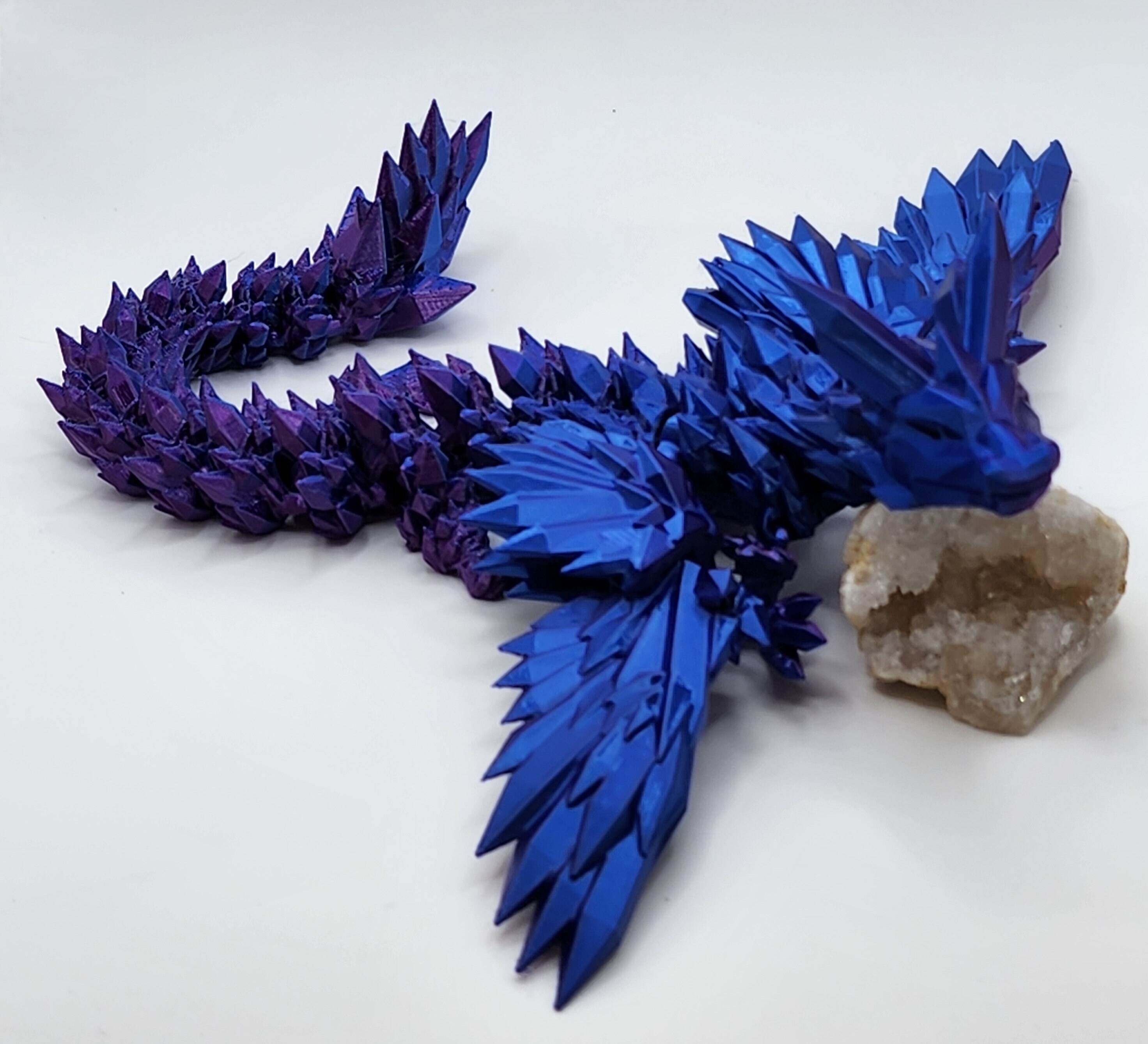 3D Printed Dragon Set of 2, Beautiful Crystal Wing and Baby Crystal ...