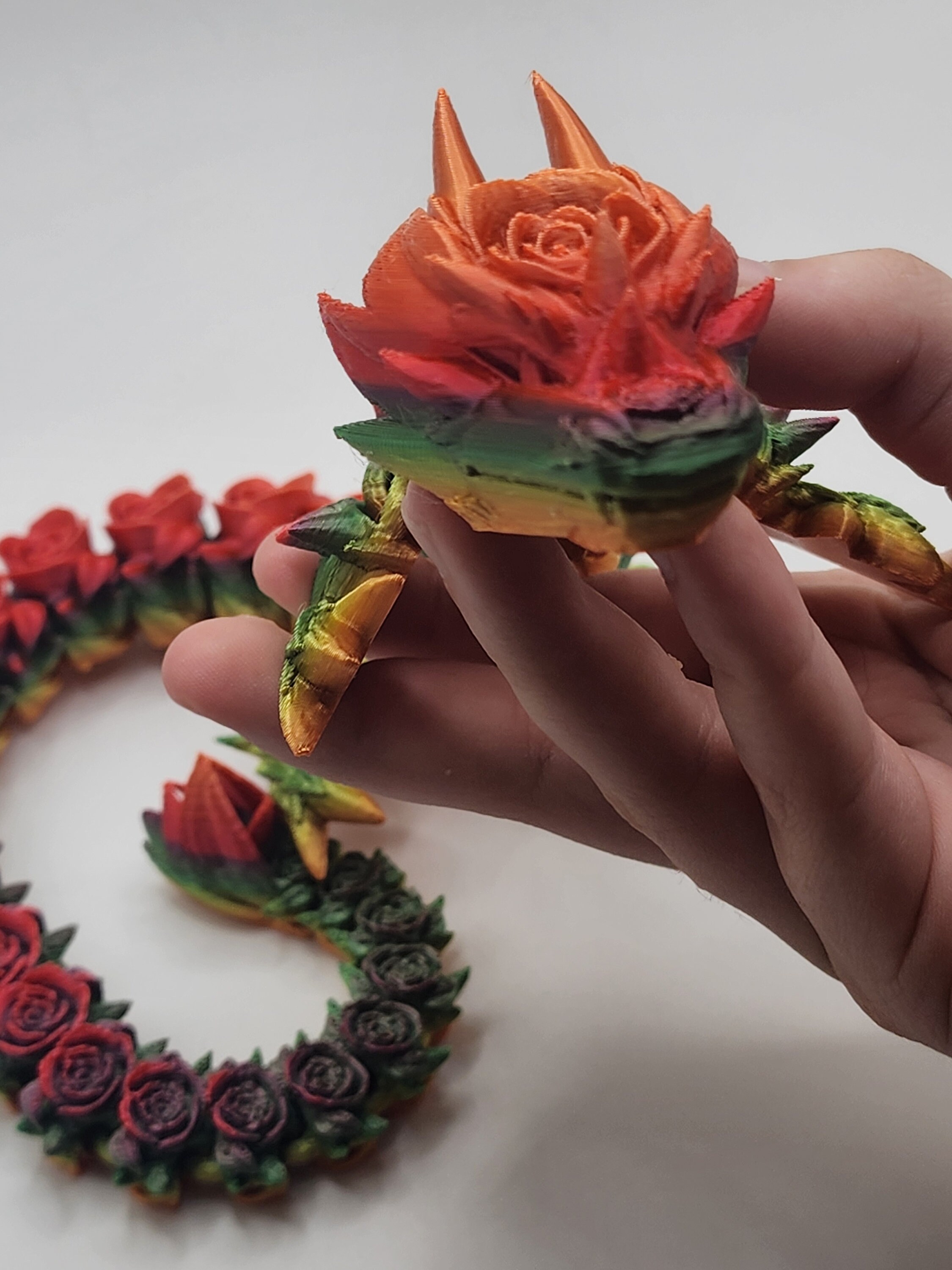 3D Printed Rose Dragon, Fidget Toy, Articulated Rose Dragon, Home Decor ...