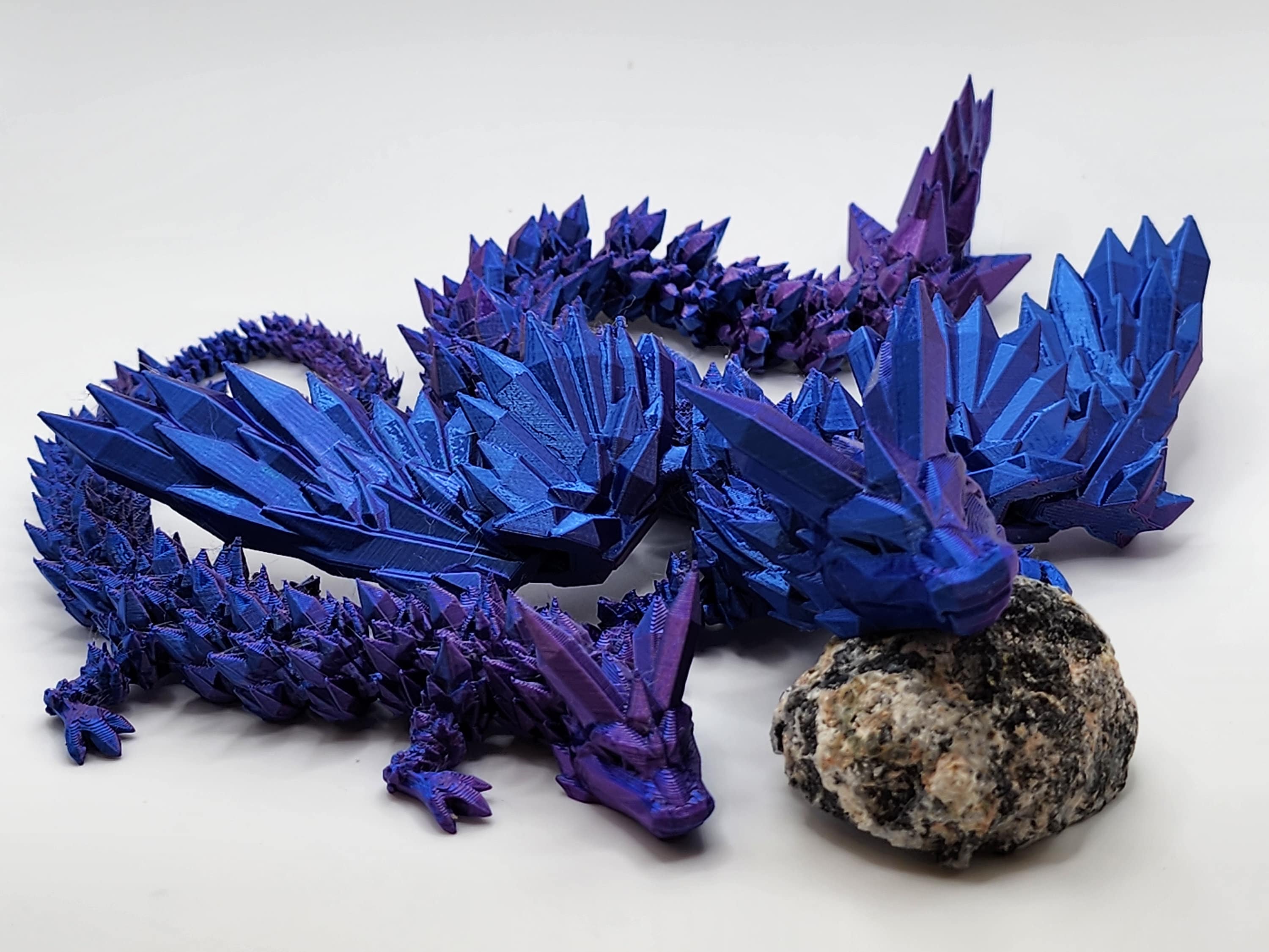 3D Printed Dragon Set of 2, Beautiful Crystal Wing and Baby Crystal ...