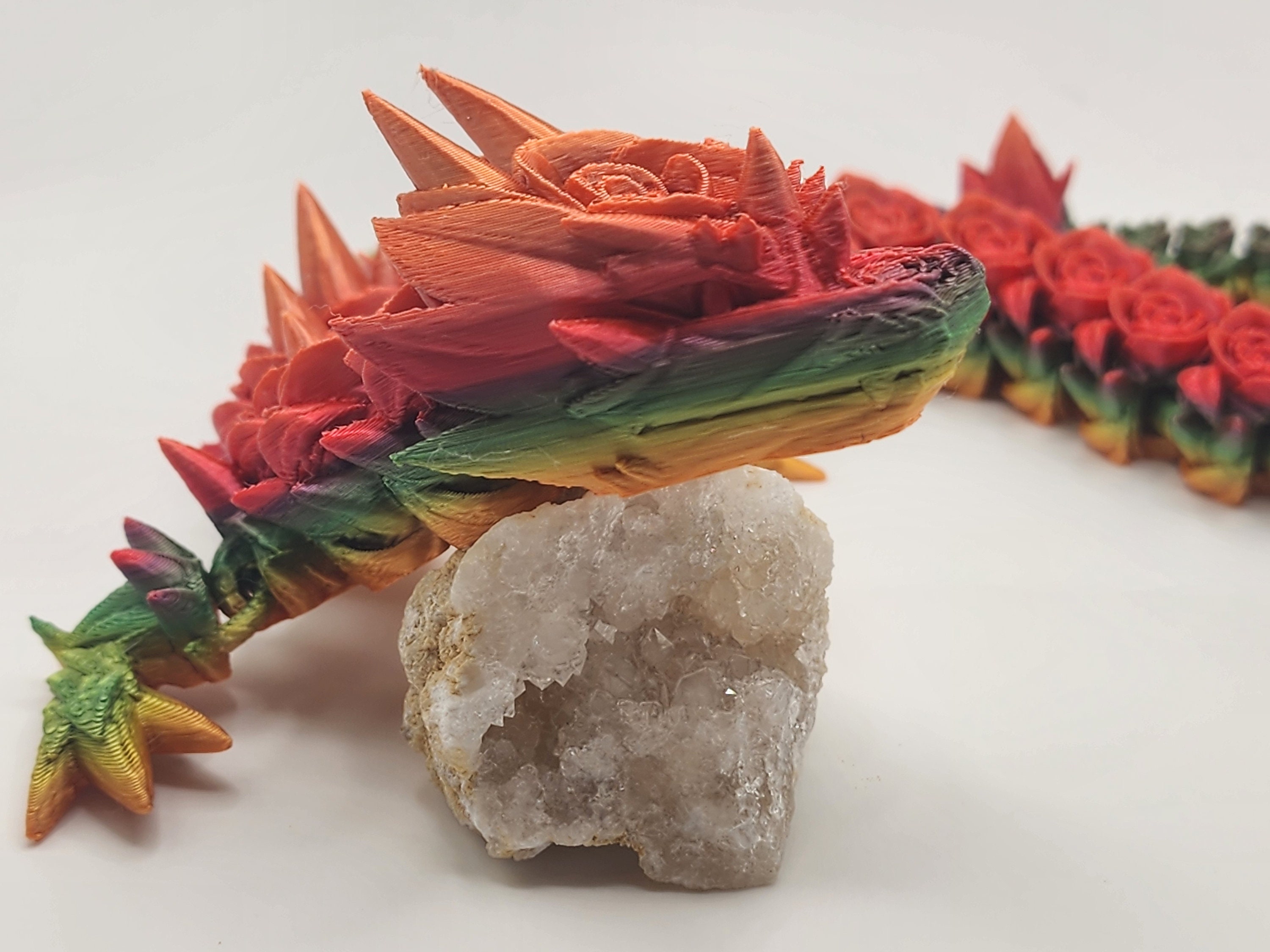 3D Printed Rose Dragon, Fidget Toy, Articulated Rose Dragon, Home Decor ...