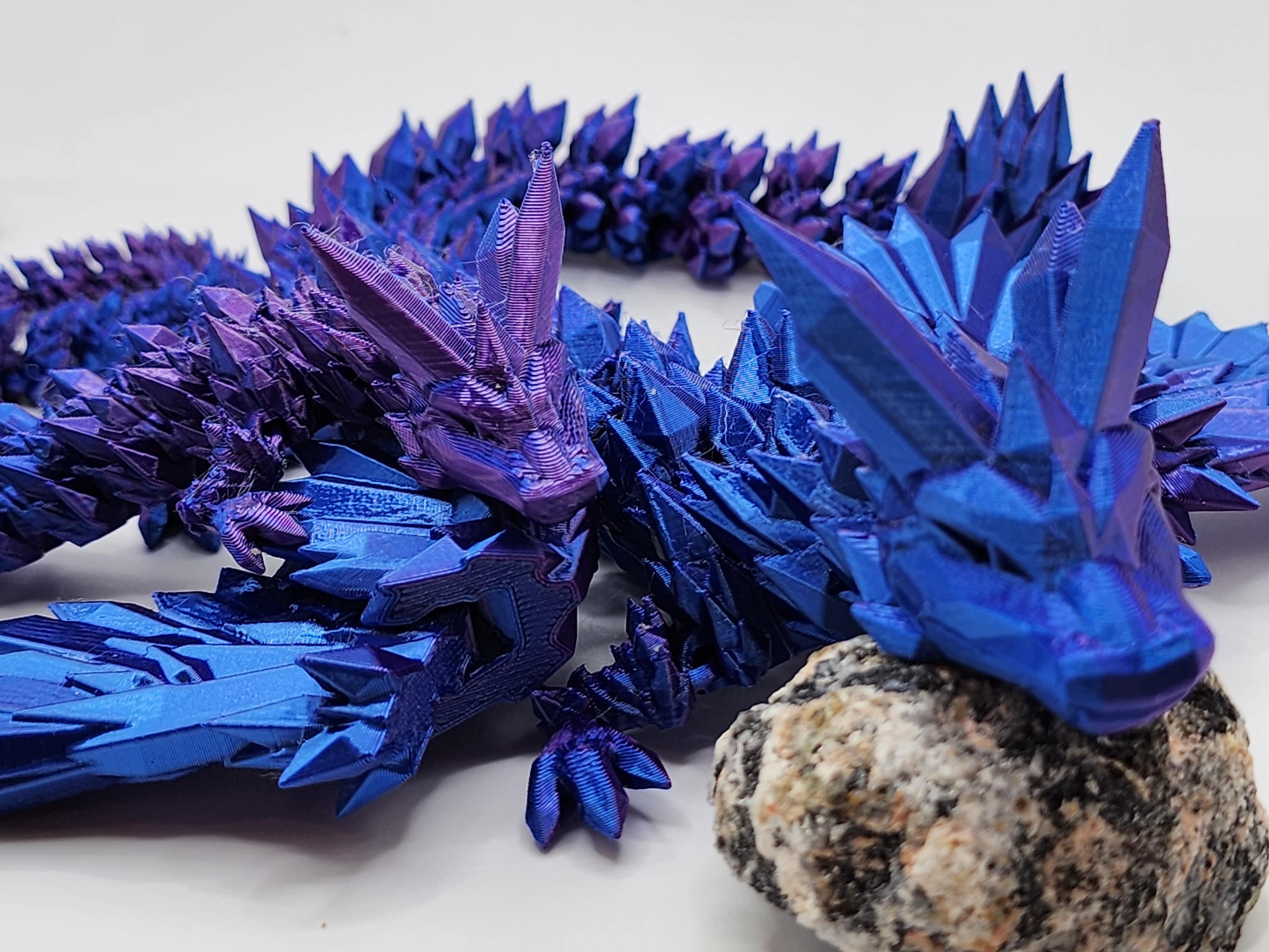 3D Printed Dragon Set of 2, Beautiful Crystal Wing and Baby Crystal ...