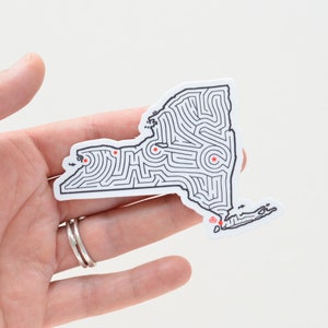 New York Maze State Map Sticker | Premium Die Cut Vinyl | 3.5 X 2.5 ...