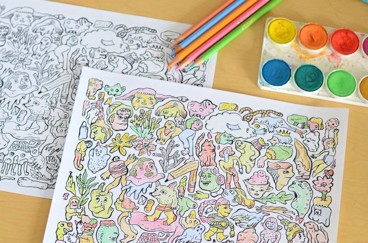 Crazy Coloring Page for Adults and Kids Instant Download - Etsy