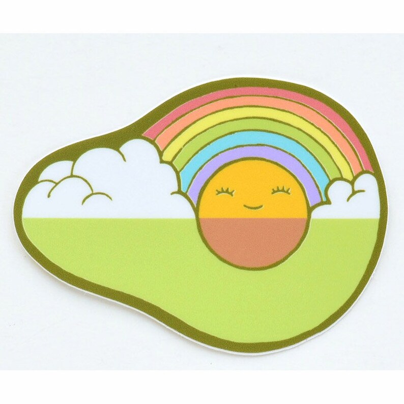 Avocado Rainbow / Avocado Sunrise Stickers | Premium Die Cut Vinyl | 3. ...