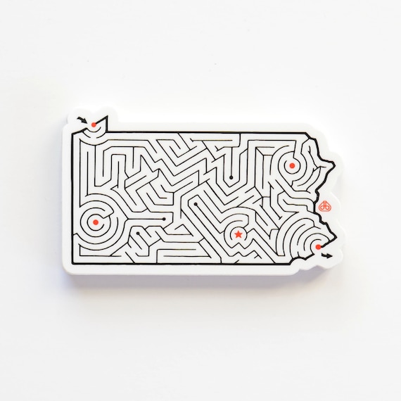 Pennsylvania State Map Sticker Premium Die Cut Vinyl 3.75 | Etsy