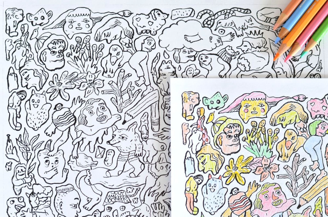 Crazy Coloring Page for Adults and Kids Instant Download - Etsy