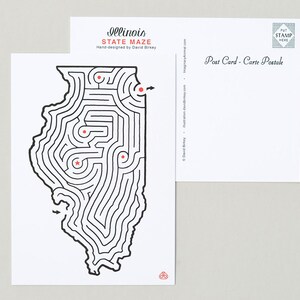 ILLINOIS Maze 5x7" Postcard Print | Hand Designed by David Birkey ...