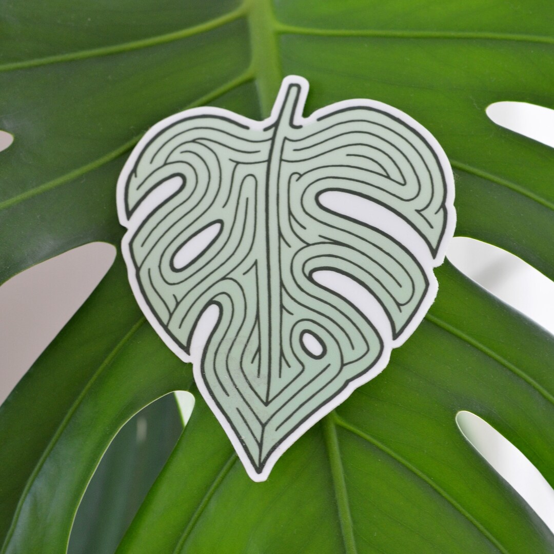 Monstera Split Leaf Maze Sticker | Premium Die Cut Vinyl | 3 X 3.5 ...