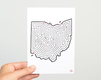 PENNSYLVANIA Maze 5x7 Postcard Hand Designed by David | Etsy