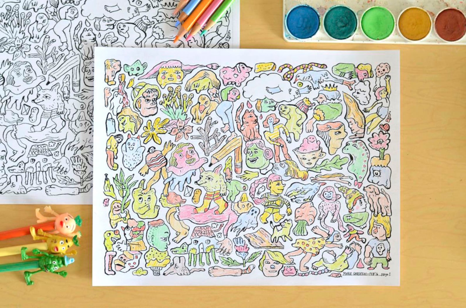 Crazy Coloring Page for Adults and Kids Instant Download - Etsy