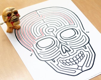 SKULL Maze / Instant DOWNLOAD Printable PDF / Fun Activity for All Ages ...