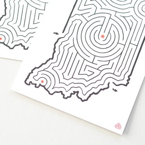 INDIANA Maze 5x7" Postcard | Hand Designed by David Birkey ...