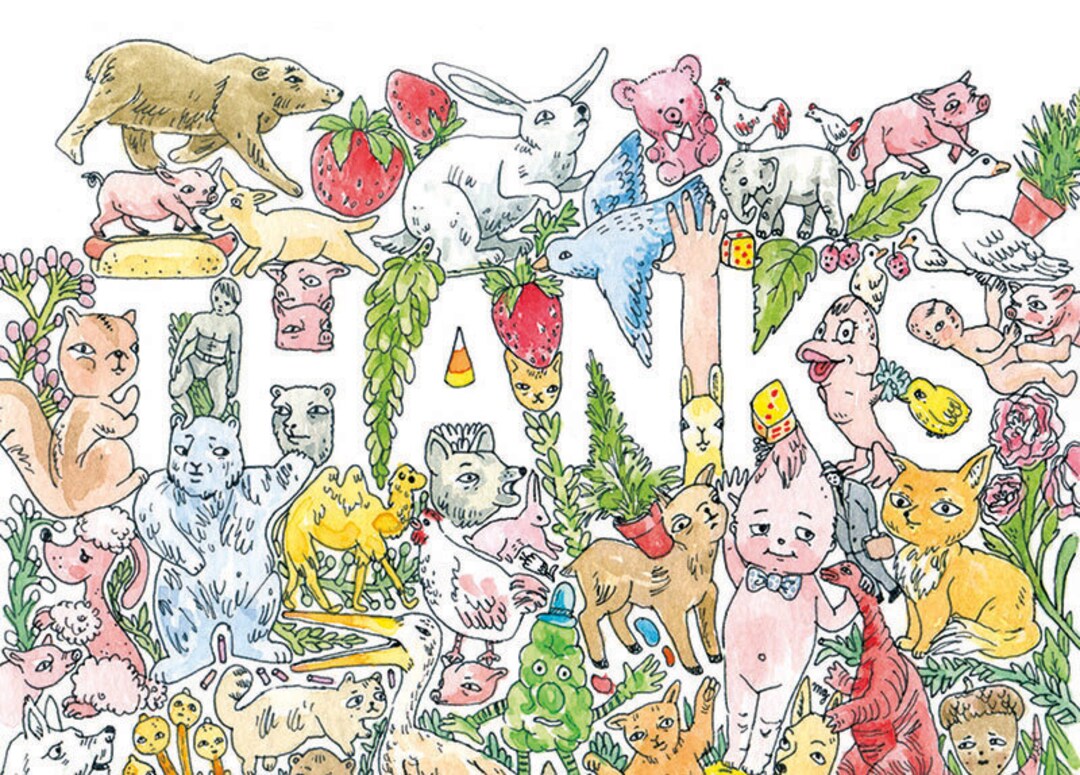 Thanks Greeting Card | Balancing Things Illustrated Thank You Card - Etsy