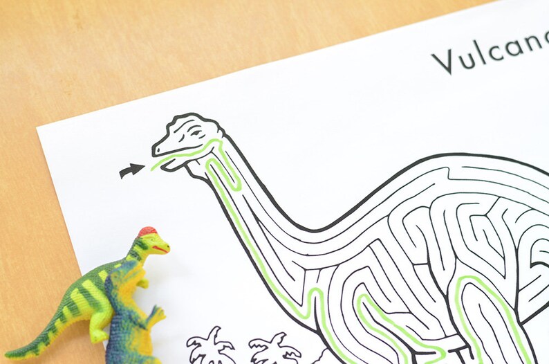 Printable Dinosaur Maze Vulcanodon Hand-drawn Instant - Etsy