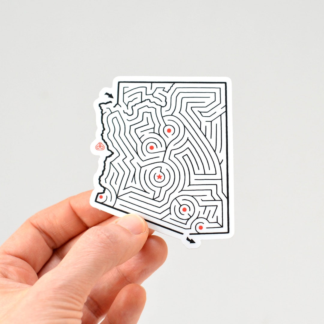 Arizona Maze State Map Sticker | Premium Die Cut Vinyl | 2.75 X 3.25 ...