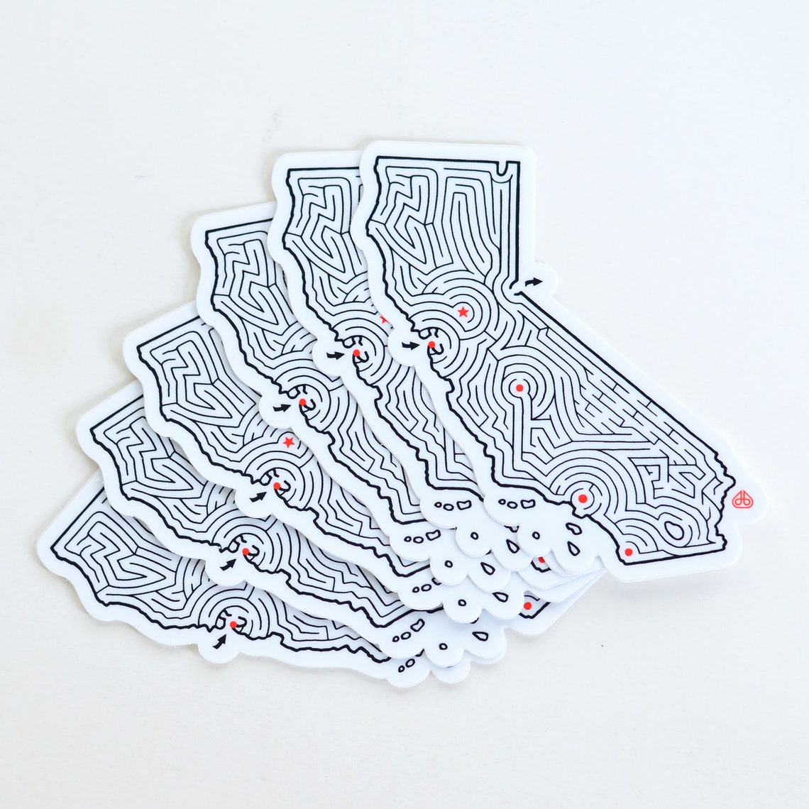 California Maze State Map Sticker Premium Die Cut Vinyl | Etsy