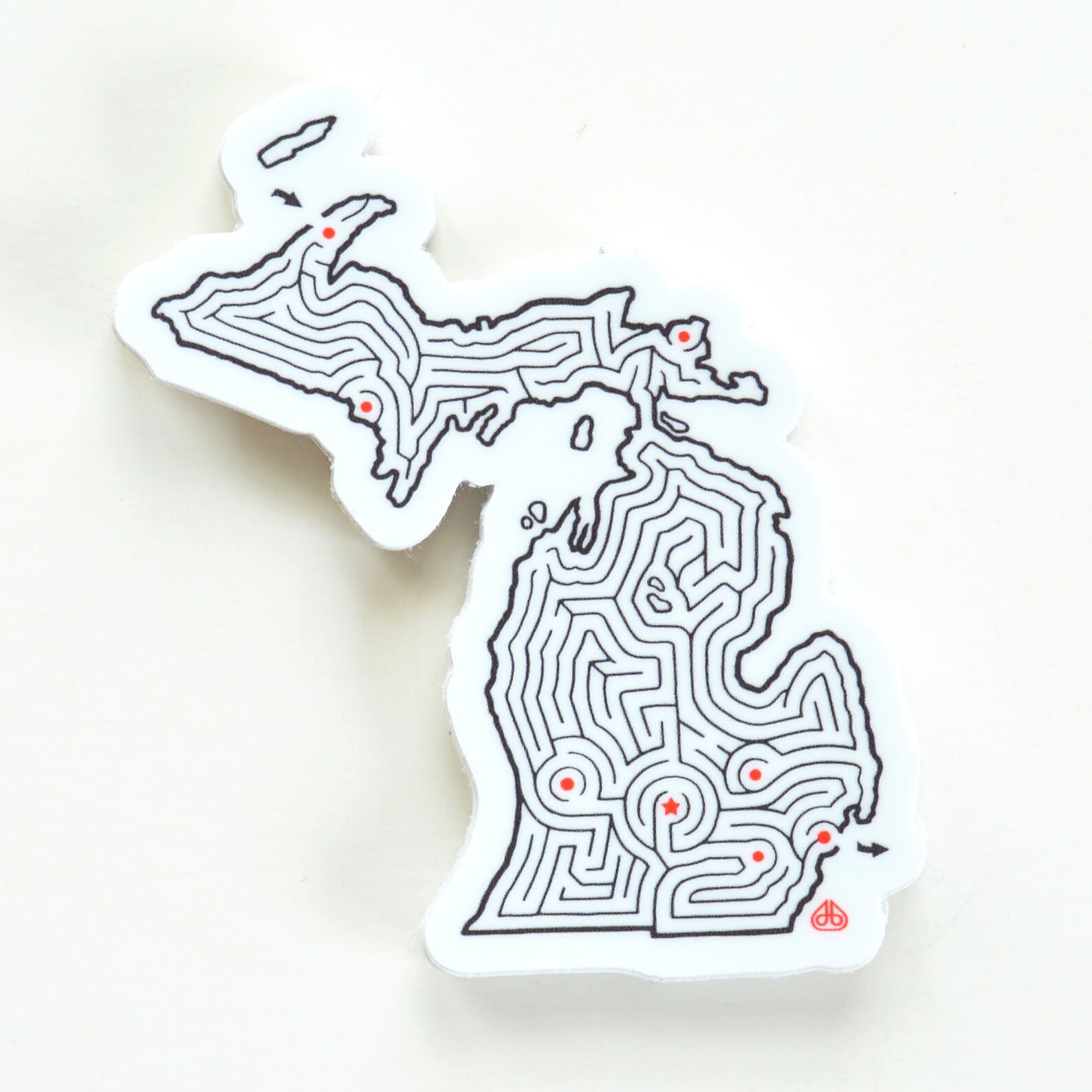 Michigan Maze State Map Sticker Premium Die Cut Vinyl | Etsy