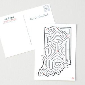 INDIANA Maze 5x7" Postcard | Hand Designed by David Birkey ...