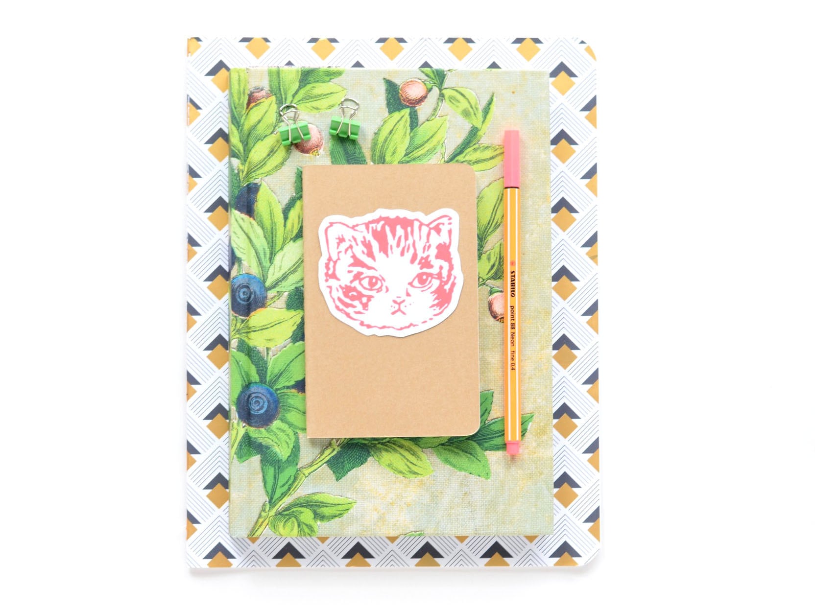 Cute Kitty Cat Stickers | Premium Die Cut Vinyl in Red or Green | 2.5 X ...